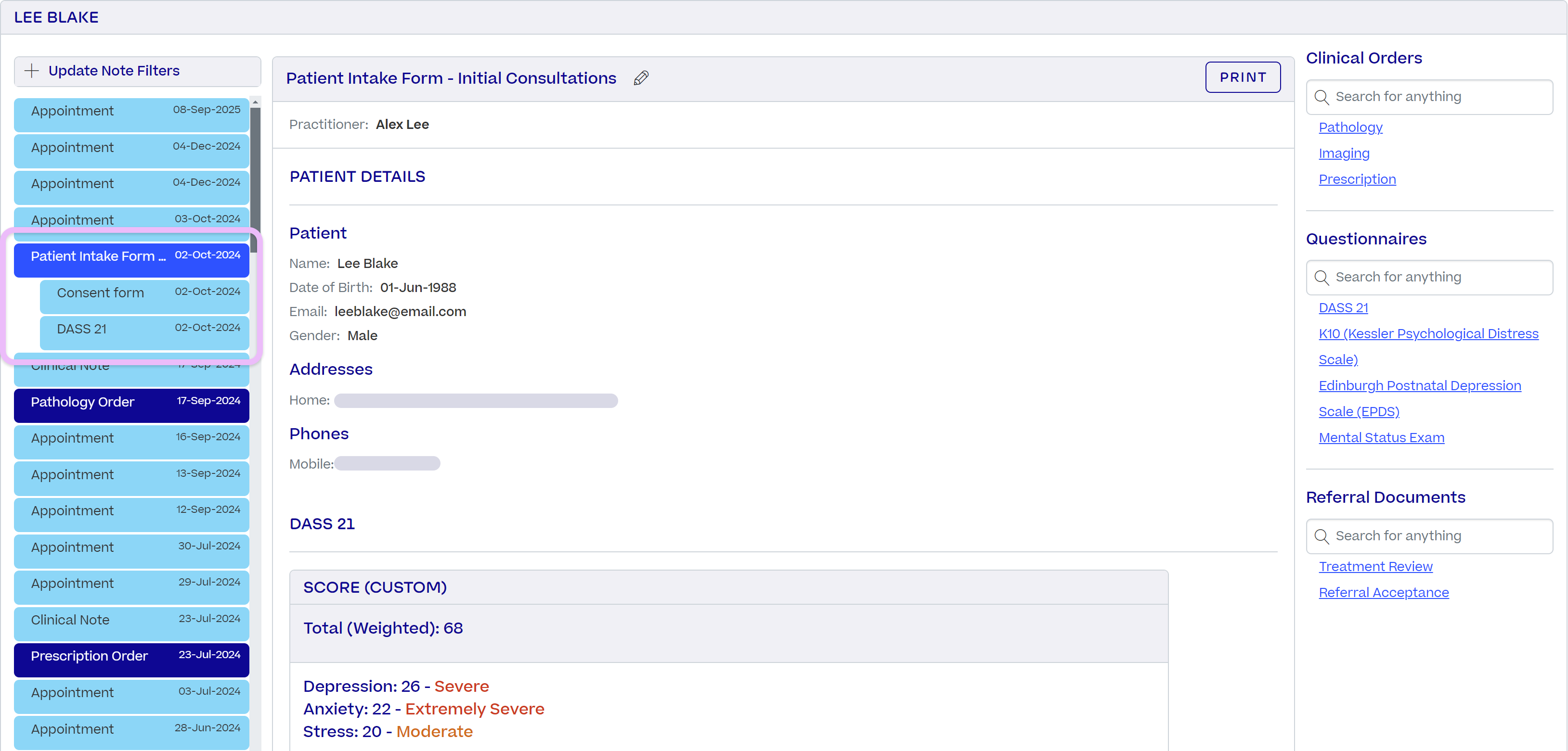 View a completed patient form – Halaxy Help Guide