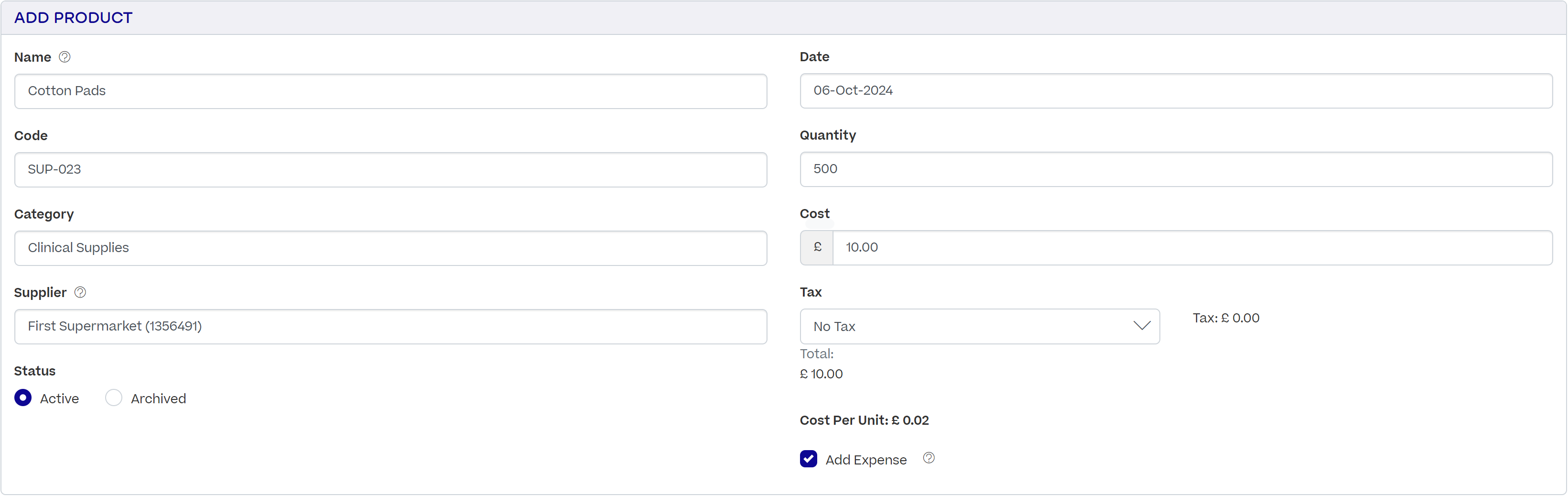 Manage your product inventory – Halaxy Help Guide | United Kingdom (UK)