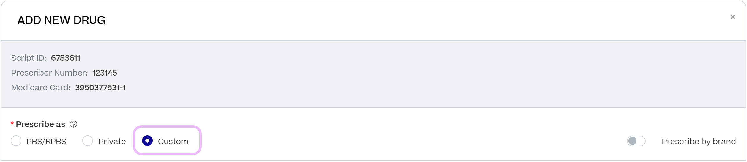 Prescribe a custom drug – Halaxy Help Guide