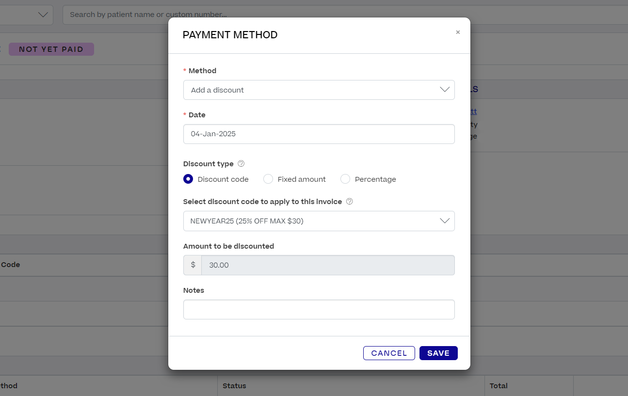 Add a discount to an invoice – Halaxy Help Guide