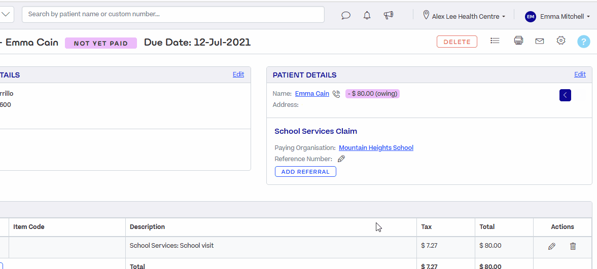 Fix split invoices for third-party billing – Halaxy Help Guide
