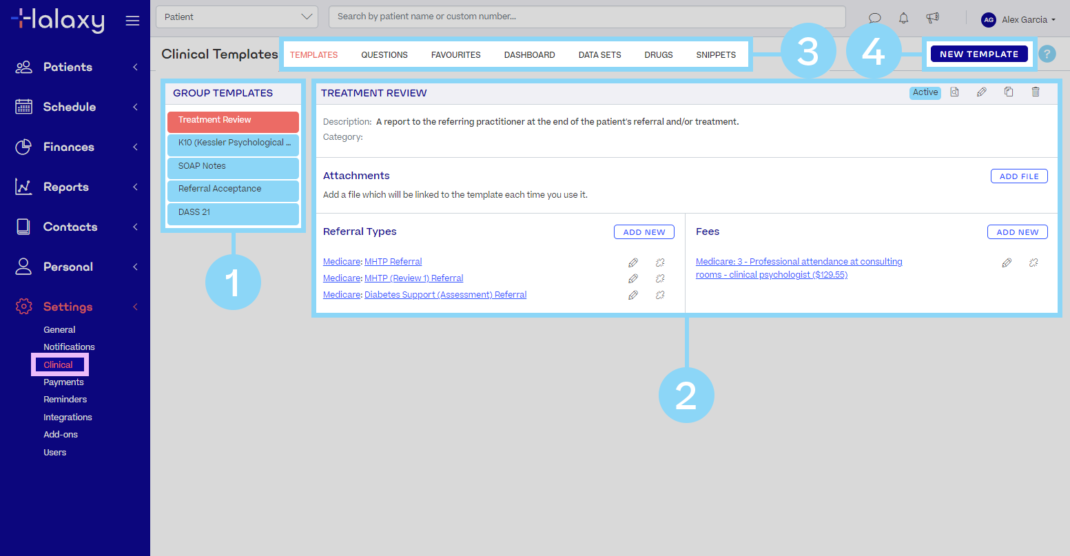 Intro to clinical templates and tools – Halaxy Help Guide | United ...
