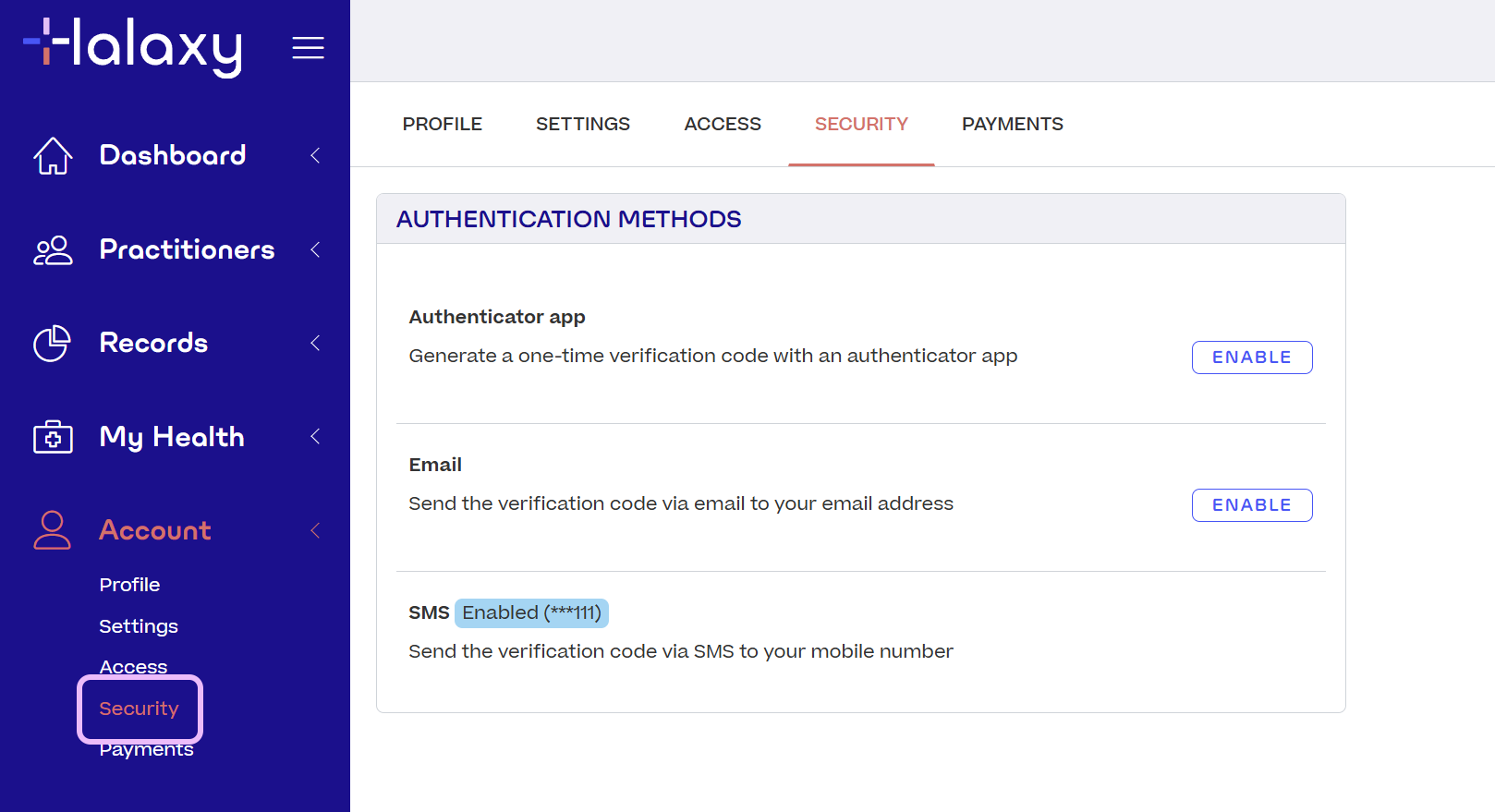 Set up two-factor authentication (2FA) for your patient portal – Halaxy Help Guide | South Africa