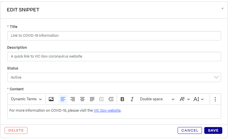 Create snippets – Halaxy Help Guide | Singapore