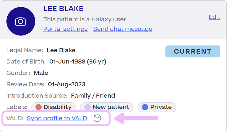Connect VALD – Halaxy Help Guide | United Kingdom (UK)