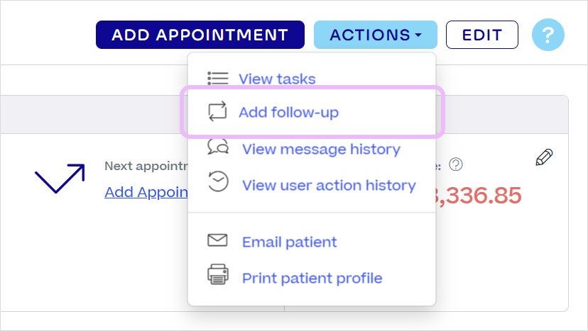 Schedule follow-up messages to patients – Halaxy Help Guide