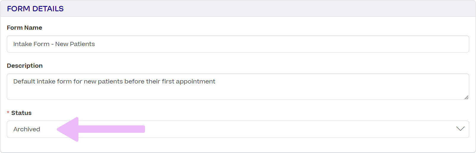 Archive a patient form – Halaxy Help Guide