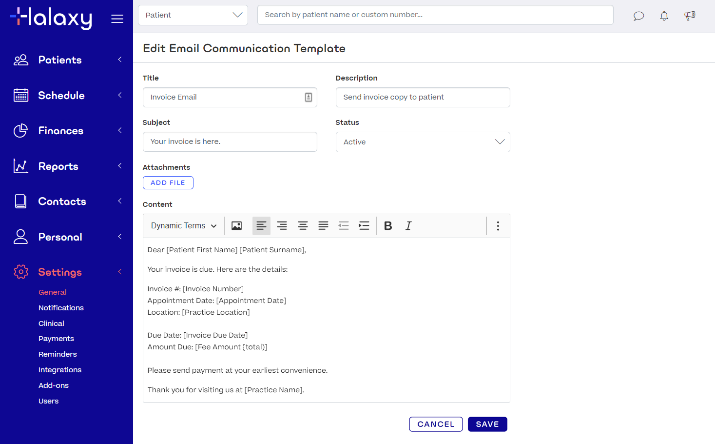 Follow up on unpaid invoices – Halaxy Help Guide