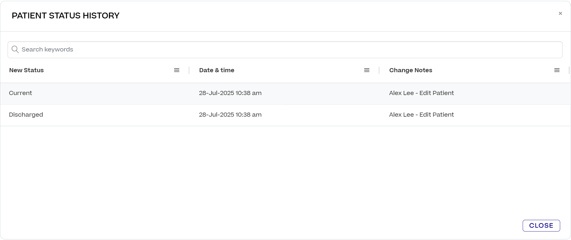 Set a patient status – Halaxy Help Guide