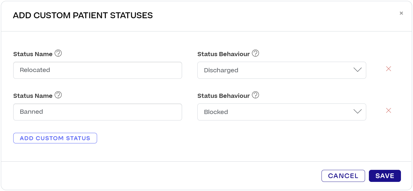 Set a patient status – Halaxy Help Guide