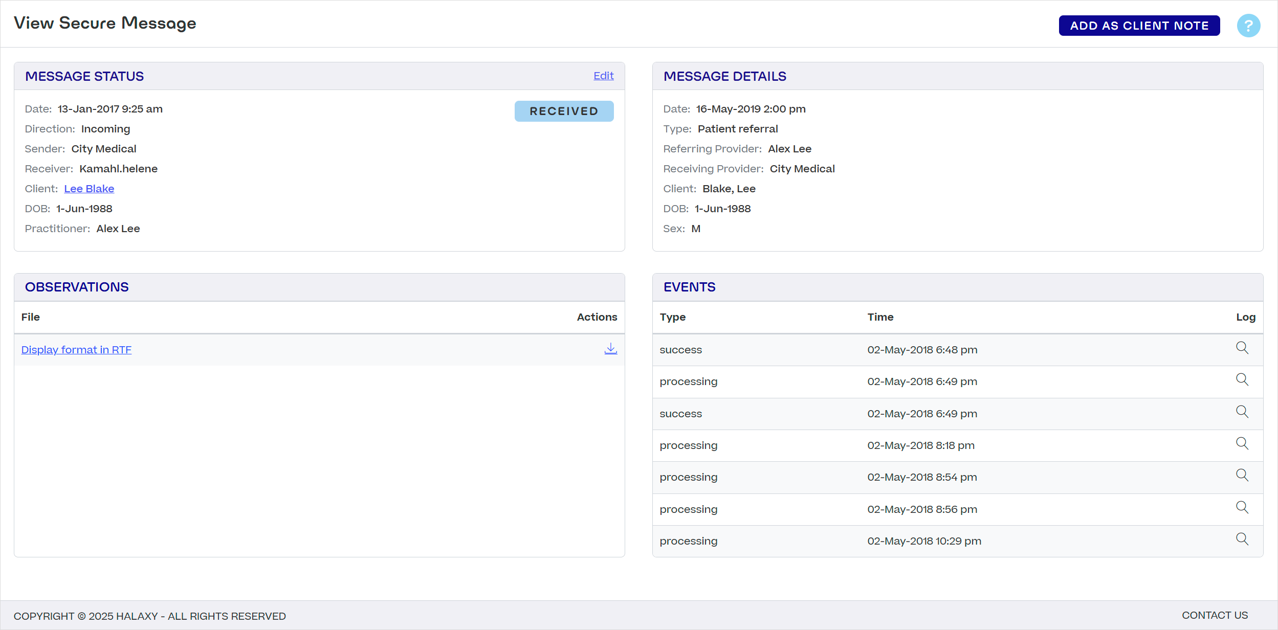 Send and receive messages with ReferralNet – Halaxy Help Guide