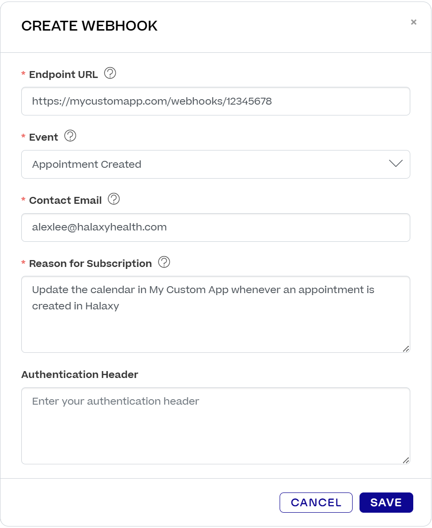 Guide to webhooks – Halaxy Help Guide