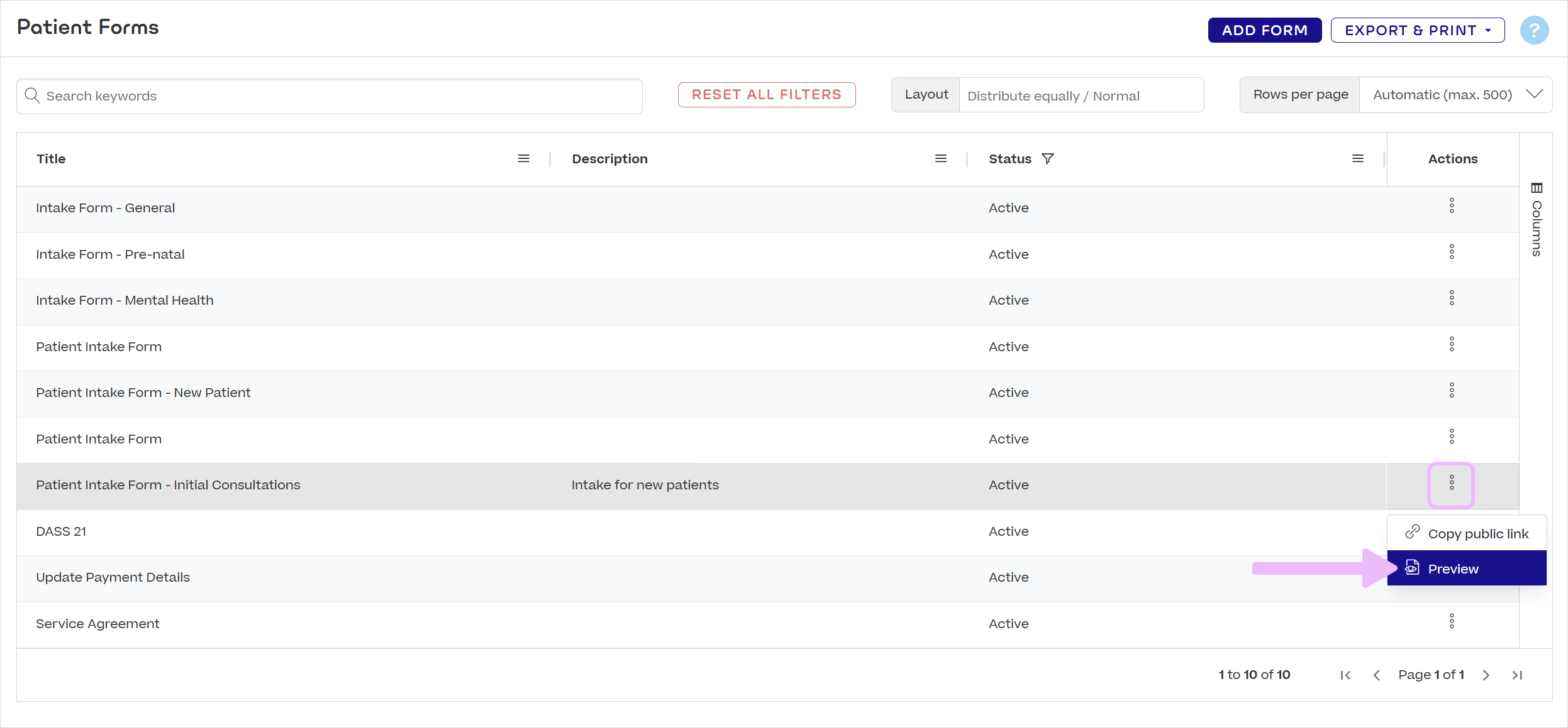 Set up patient forms – Halaxy Help Guide