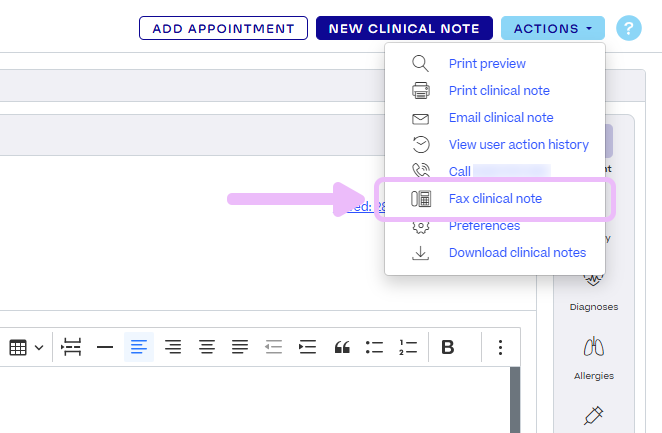 Share Your Clinical Notes Halaxy Help Guide