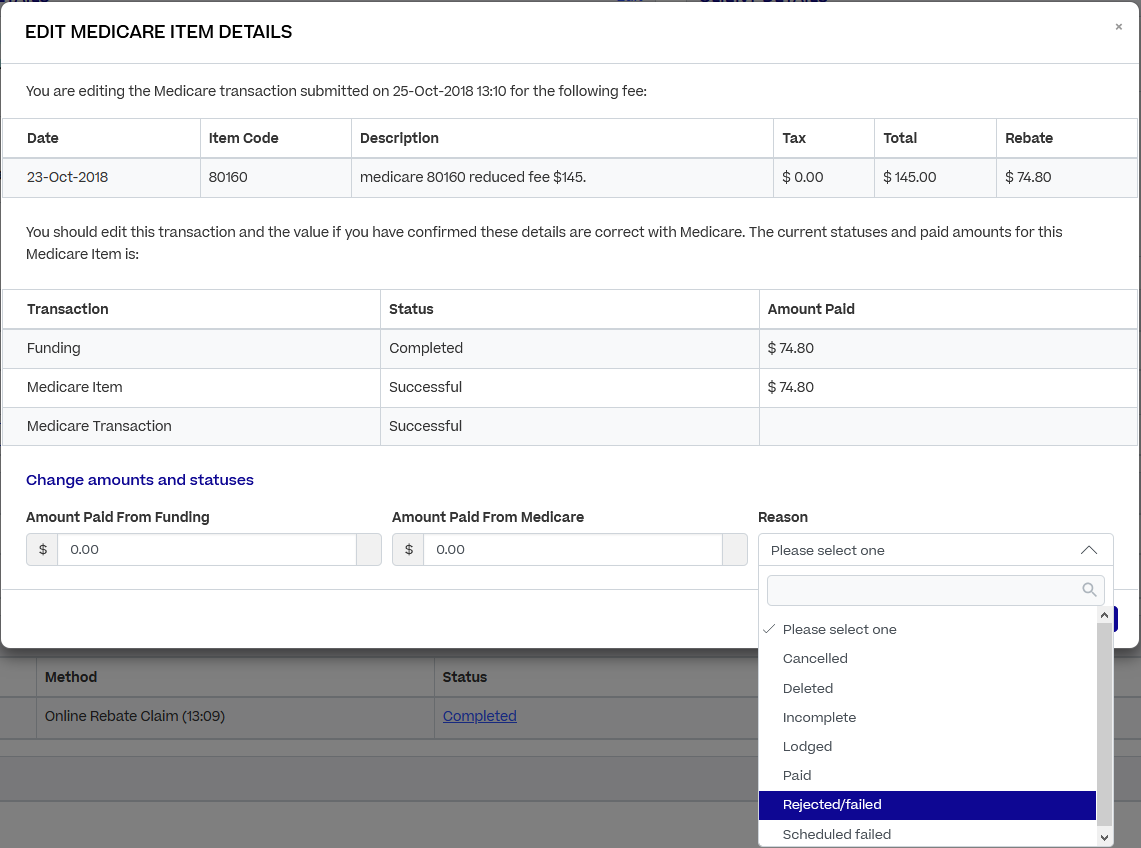 Reset and edit a Medicare claim – Halaxy Help Guide