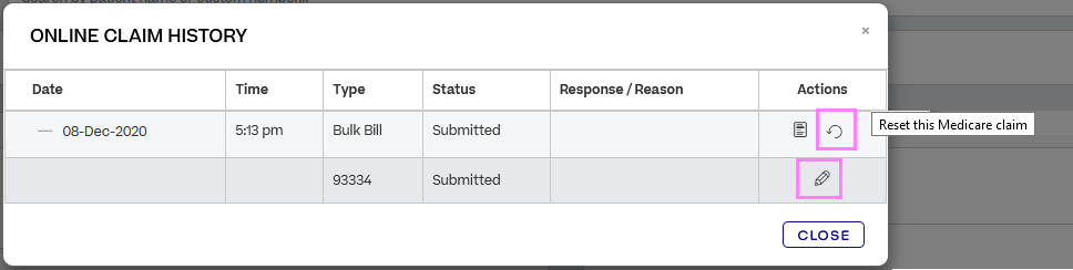 Reset and edit a Medicare claim – Halaxy Help Guide