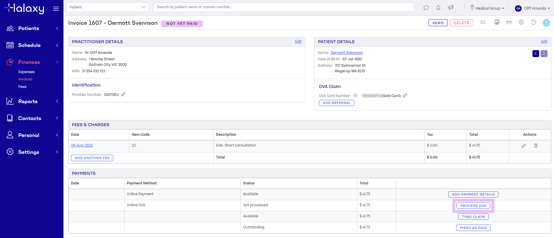 Process bulk bill and DVA claims – Halaxy Help Guide