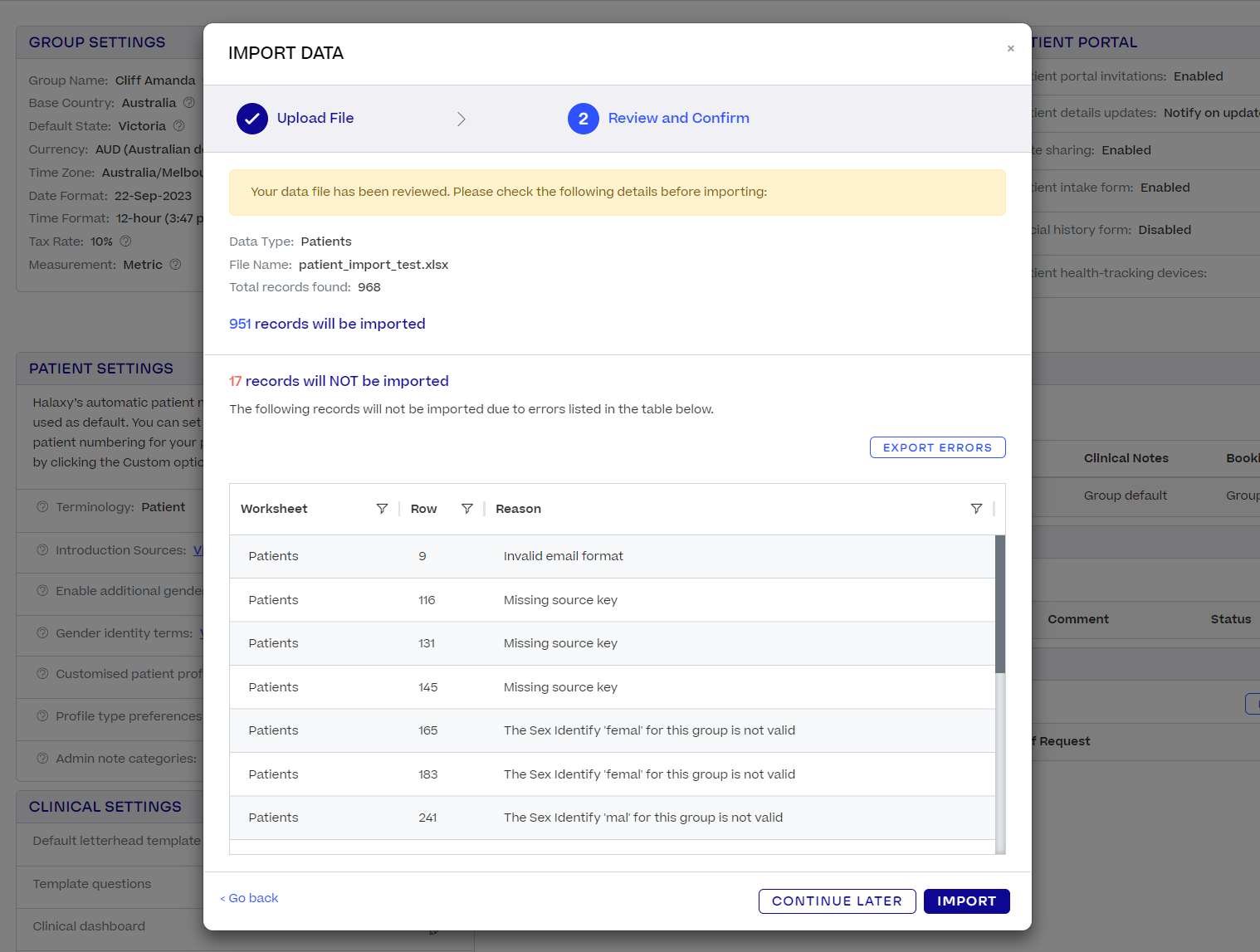 Import your practice data to Halaxy – Halaxy Help Guide