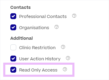 Restrict a user to read-only access – Halaxy Help Guide