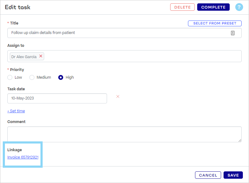 Guide to tasks – Halaxy Help Guide