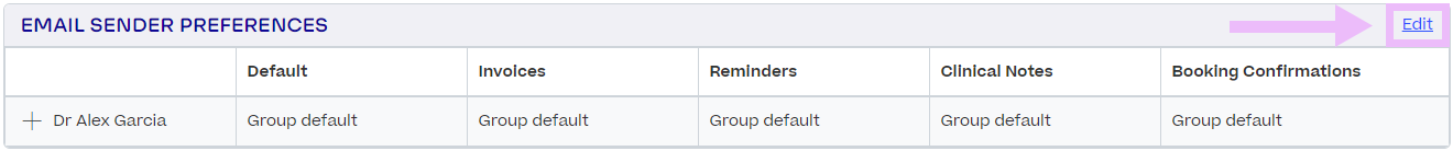 Set email sender preferences – Halaxy Help Guide