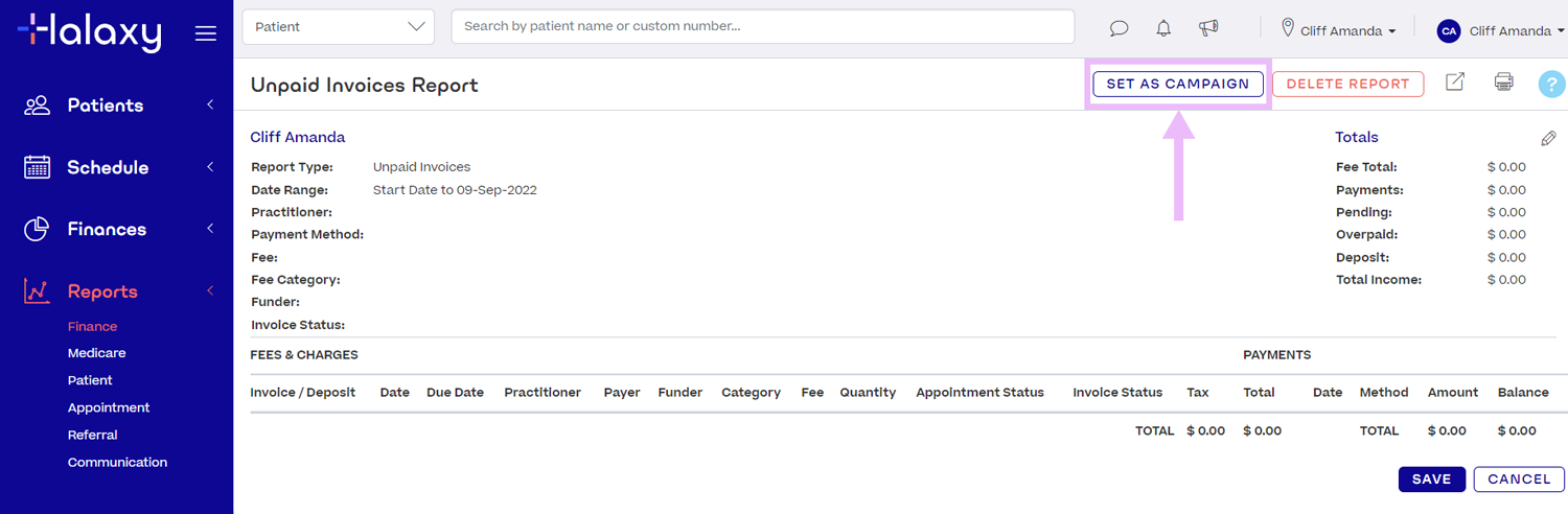 Follow up on unpaid invoices – Halaxy Help Guide