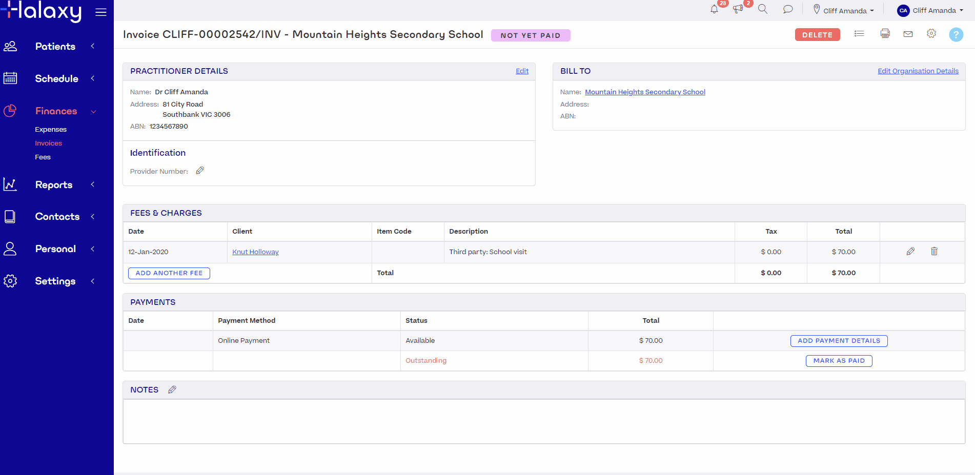FAQ: Invoices – Halaxy Help Guide