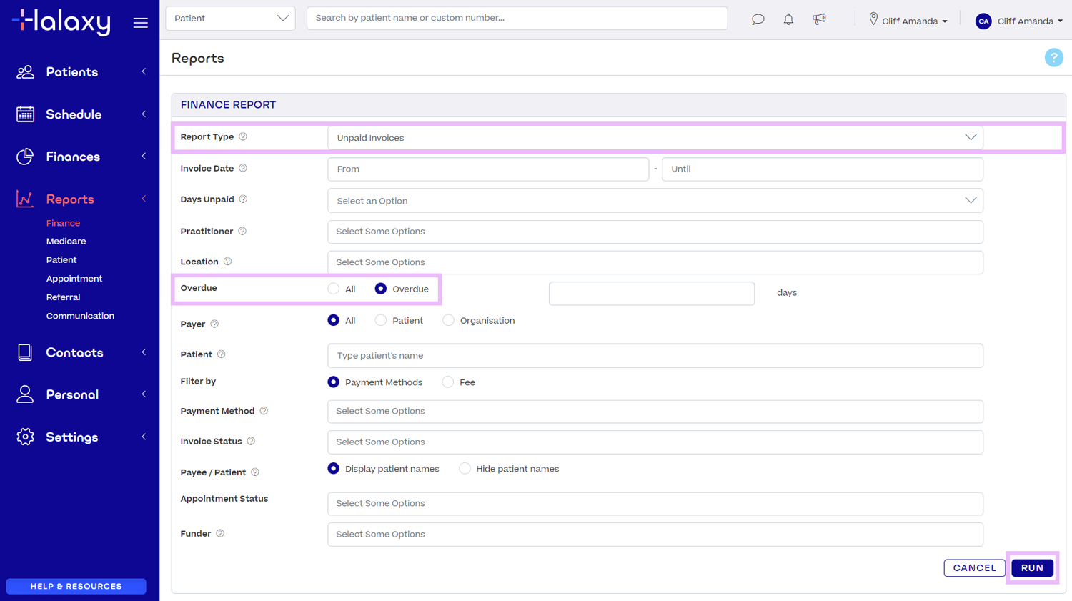 Follow up on unpaid invoices – Halaxy Help Guide
